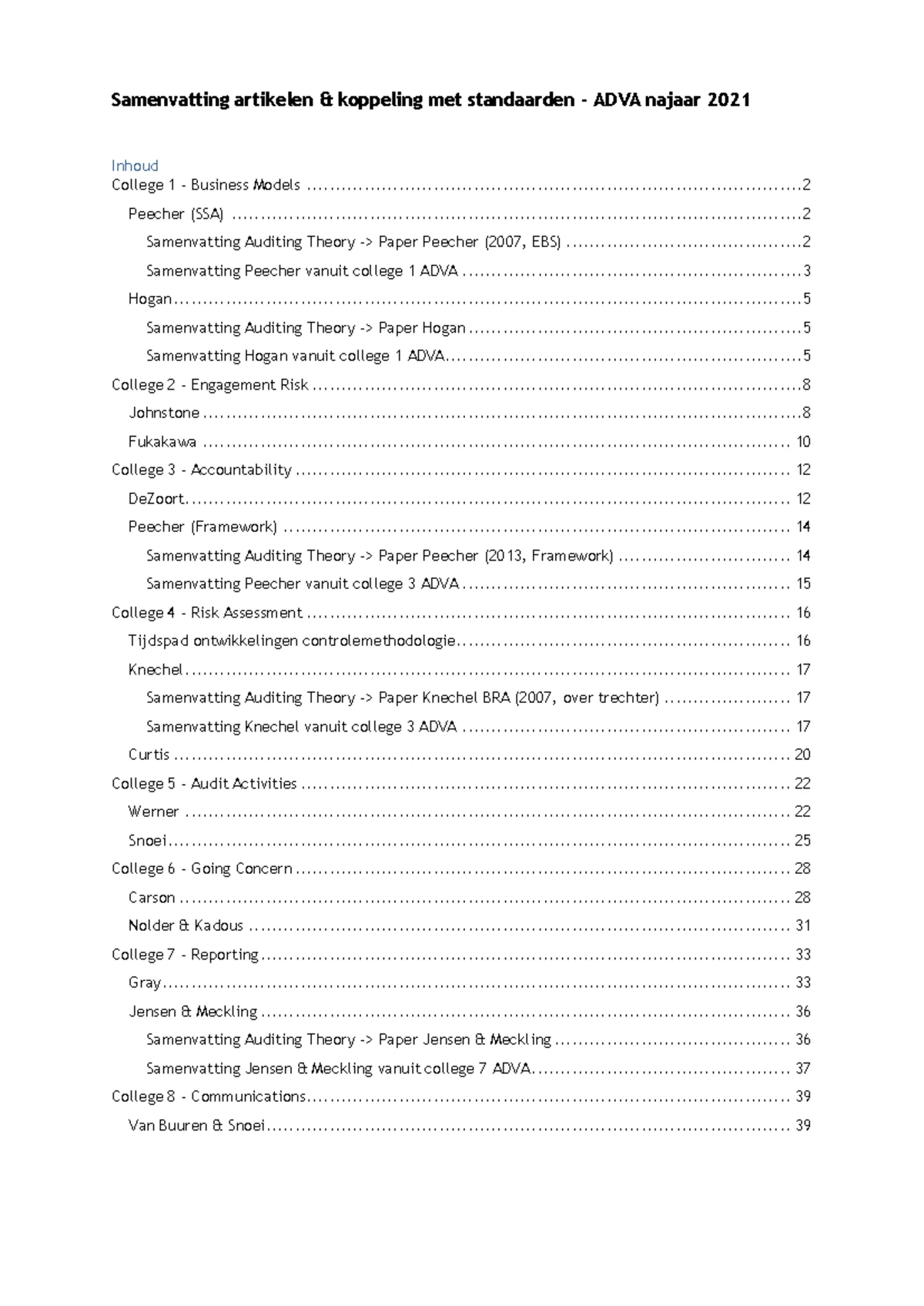 Overzicht Nvcos standaarden - Opdracht tot controle van historische ...