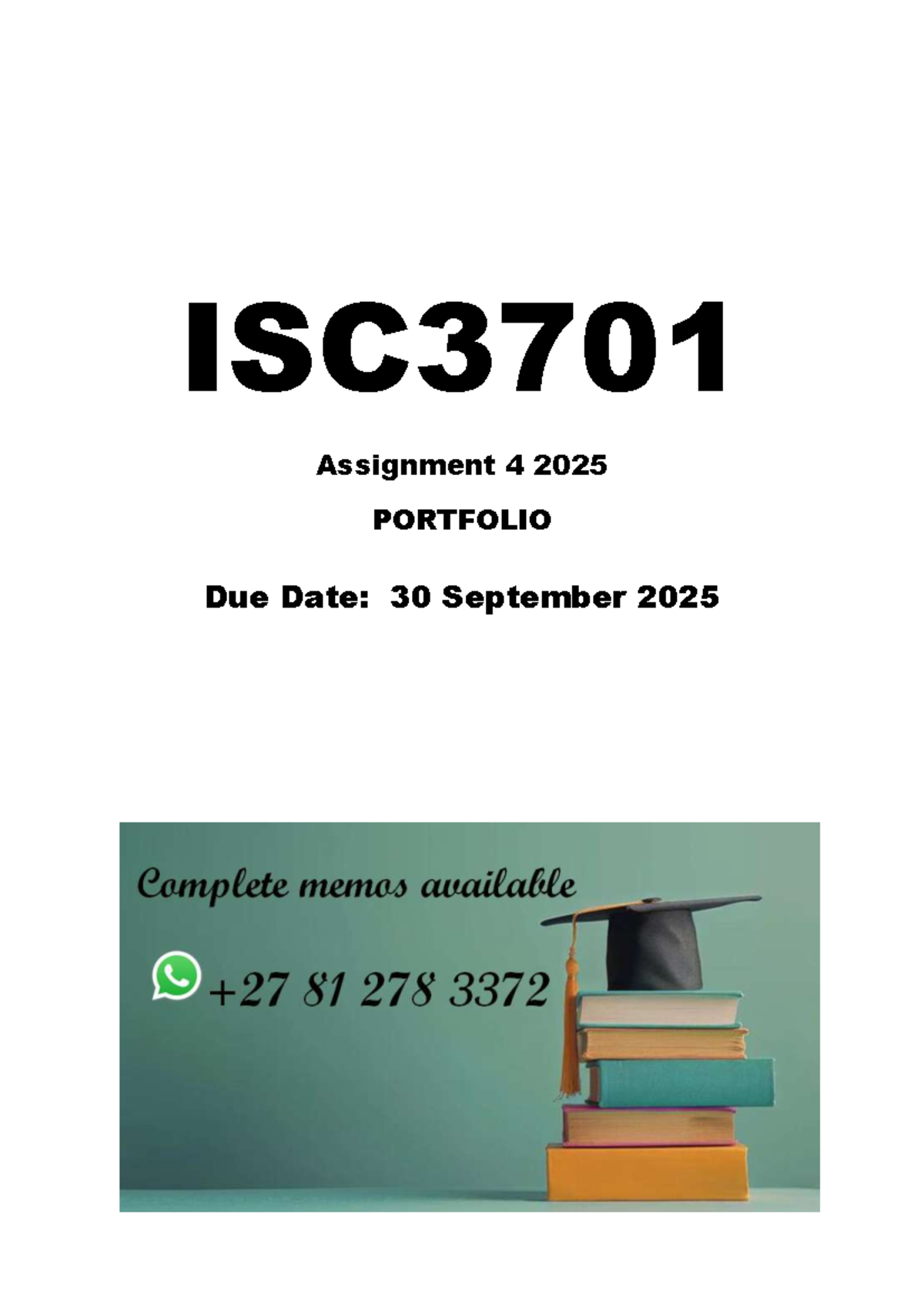 ISC3701 Assignment 4 Portfolio Memo 2025: Teaching Reflection & Growth ...