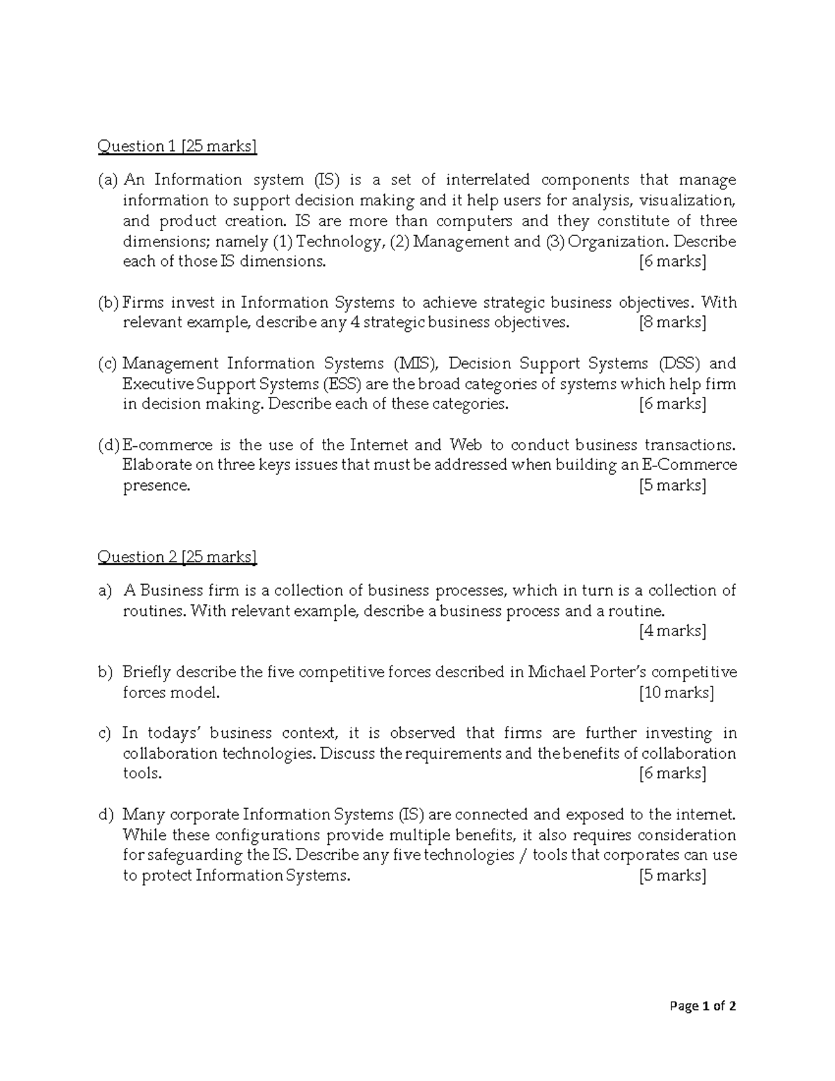 MIS Final Exam Paper - June 2021: Key Concepts & Trends - Studocu