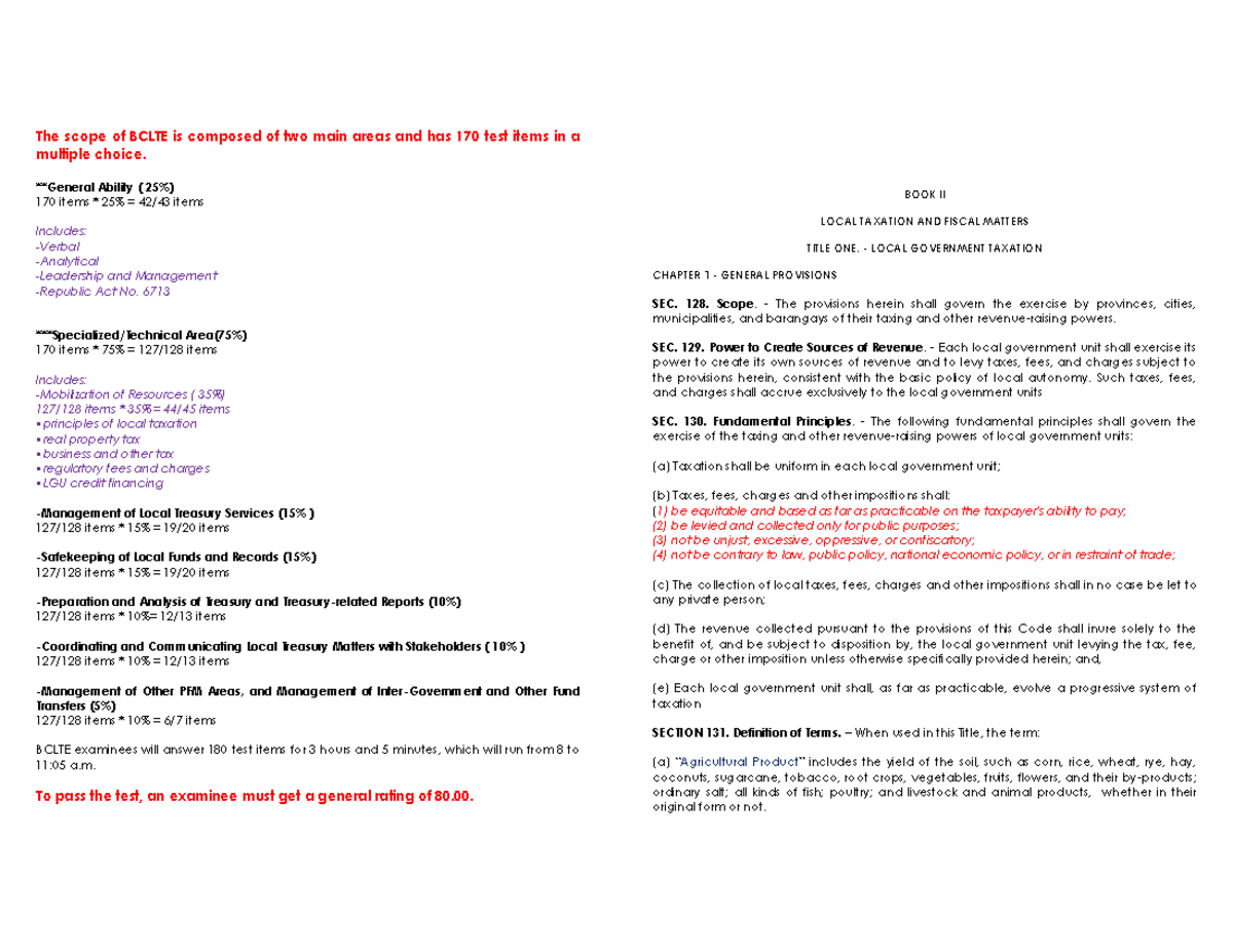 BCLTE 2023 Review: General & Specialized Areas for Test Preparation ...