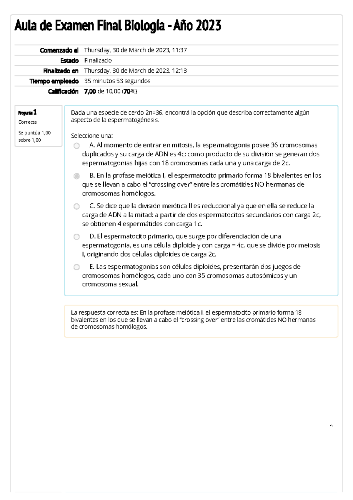 Final exam notes for biología (BIO 2023) with questions and answers ...