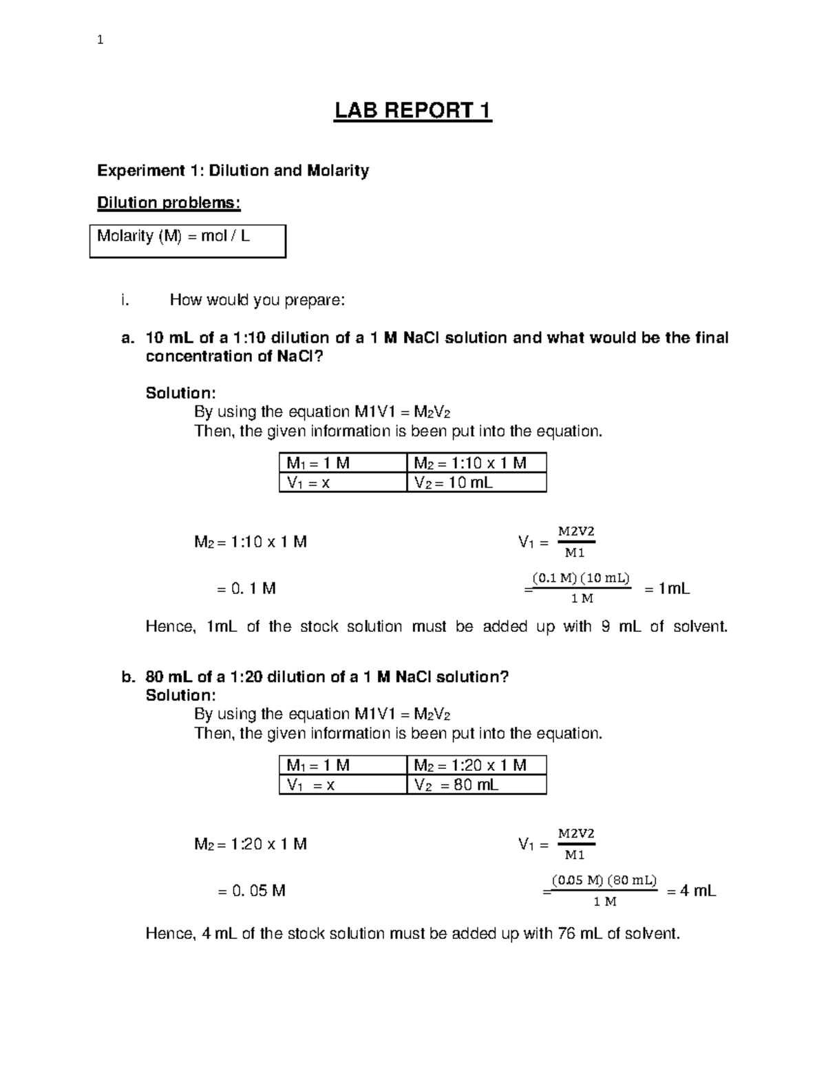 BIO462 LAB Report 1 - 4 - biochemistry - UiTM - Studocu