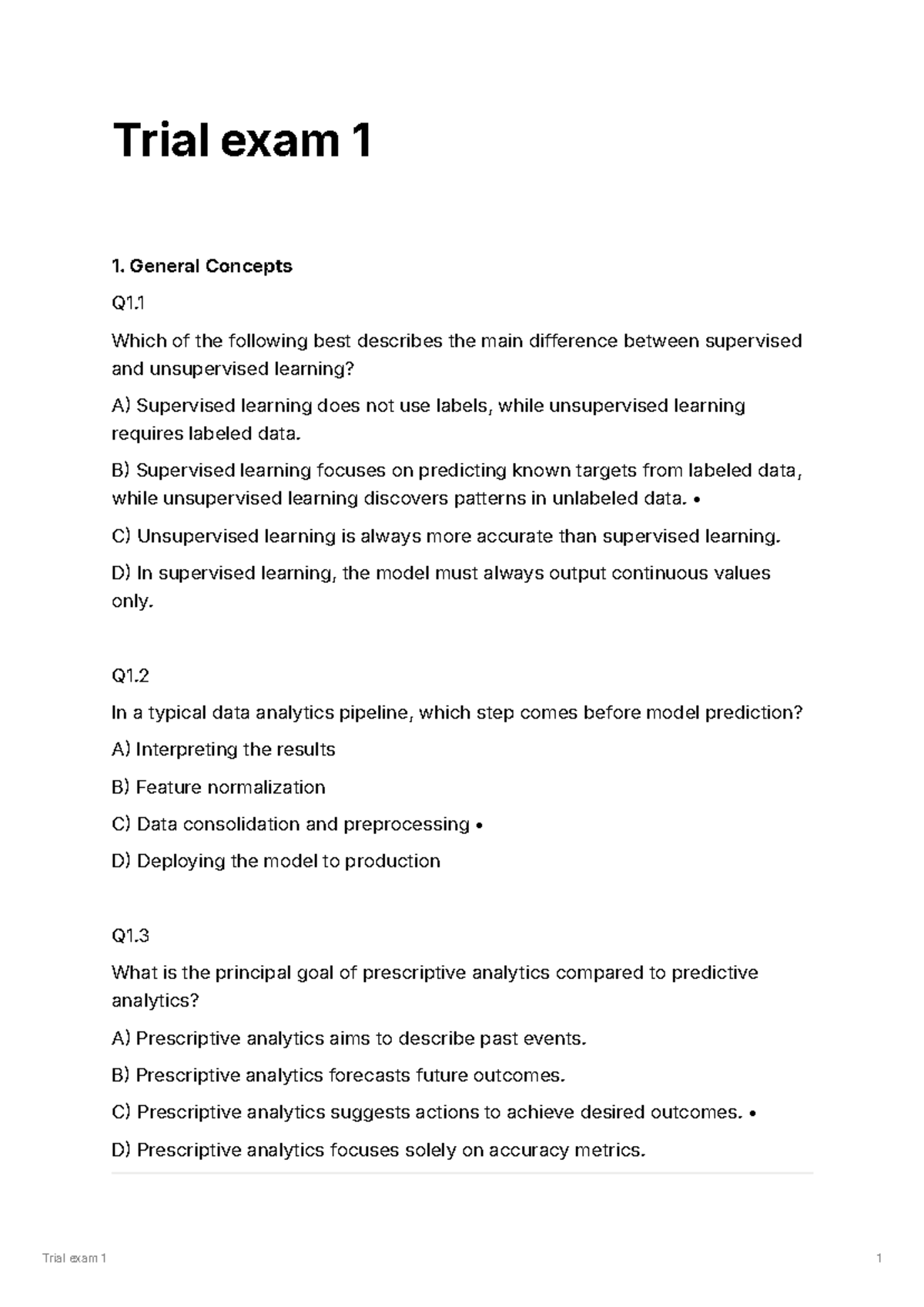 Trial Exam 1 - Key Concepts and Exercise Questions for Prep - Studocu