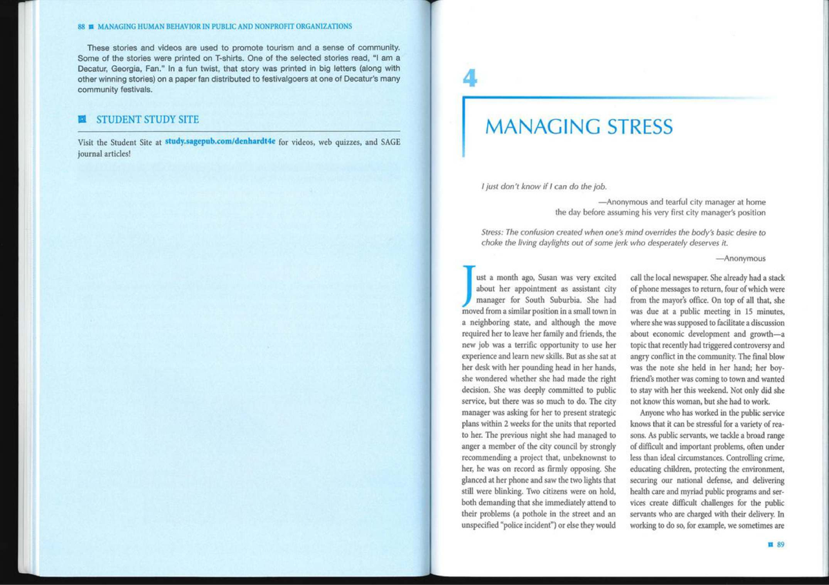 Managing Stress in Public & Nonprofit Organizations (HBO 101) - Studocu