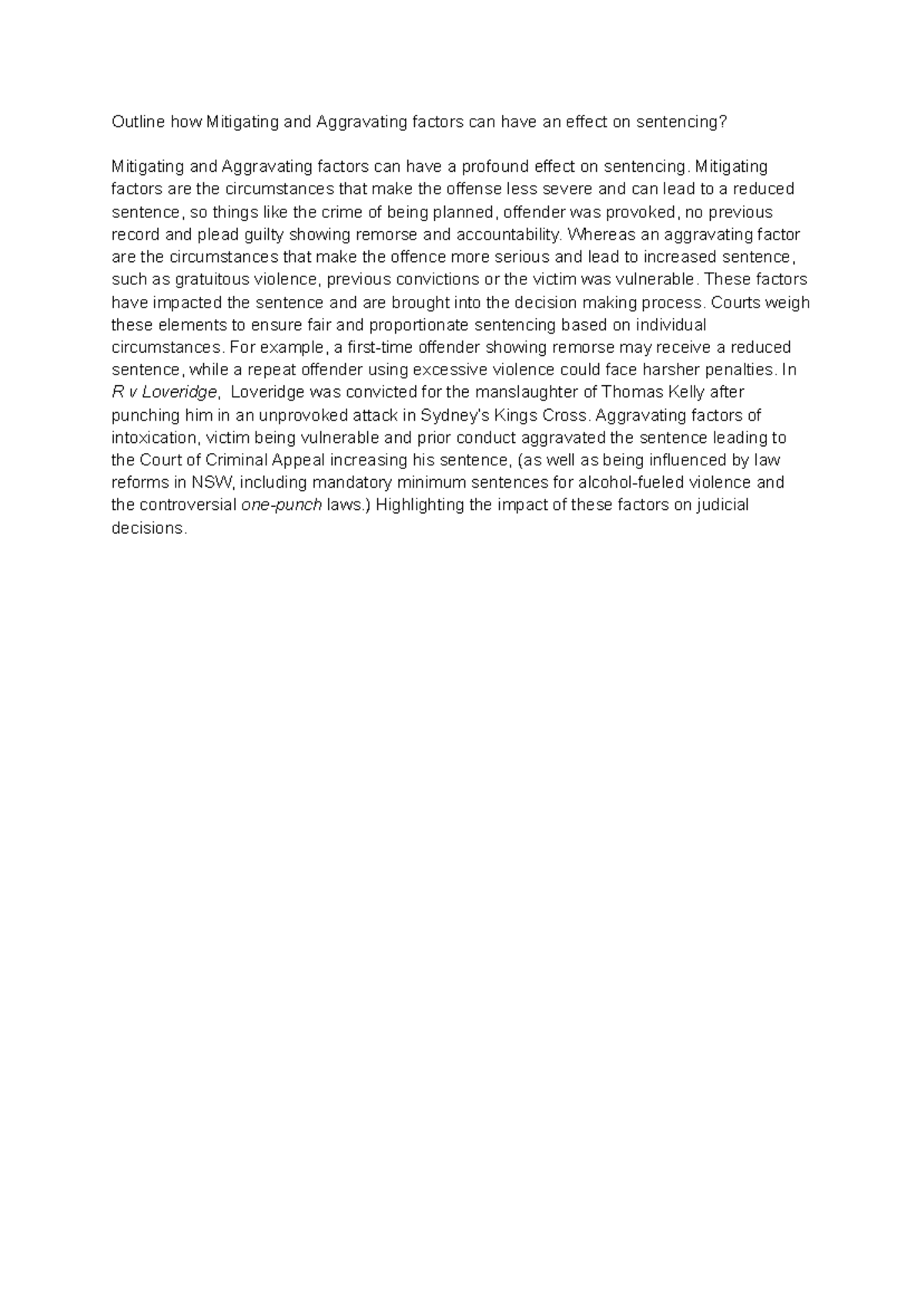 Mitigating & Aggravating Factors: Impact on Sentencing Explained - Studocu