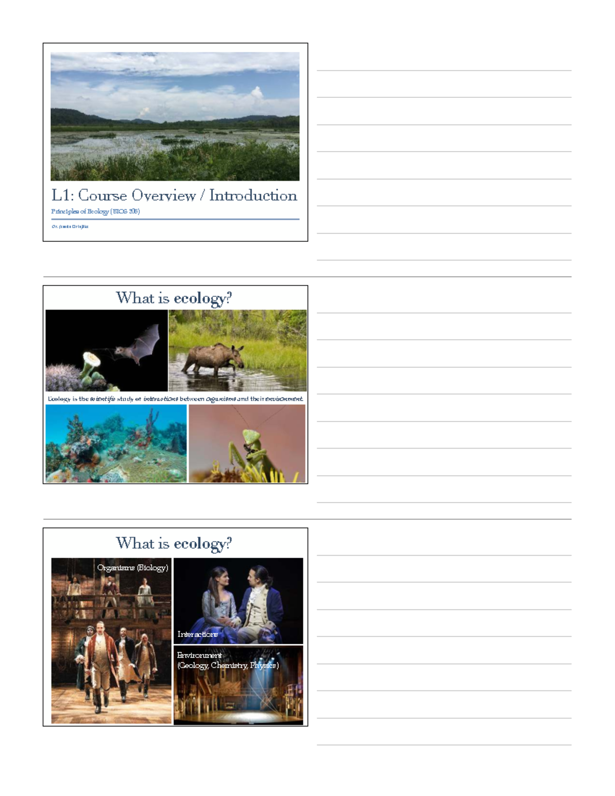 Principles of Ecology Course Overview - BIOS 305 Lecture 1 - Studocu