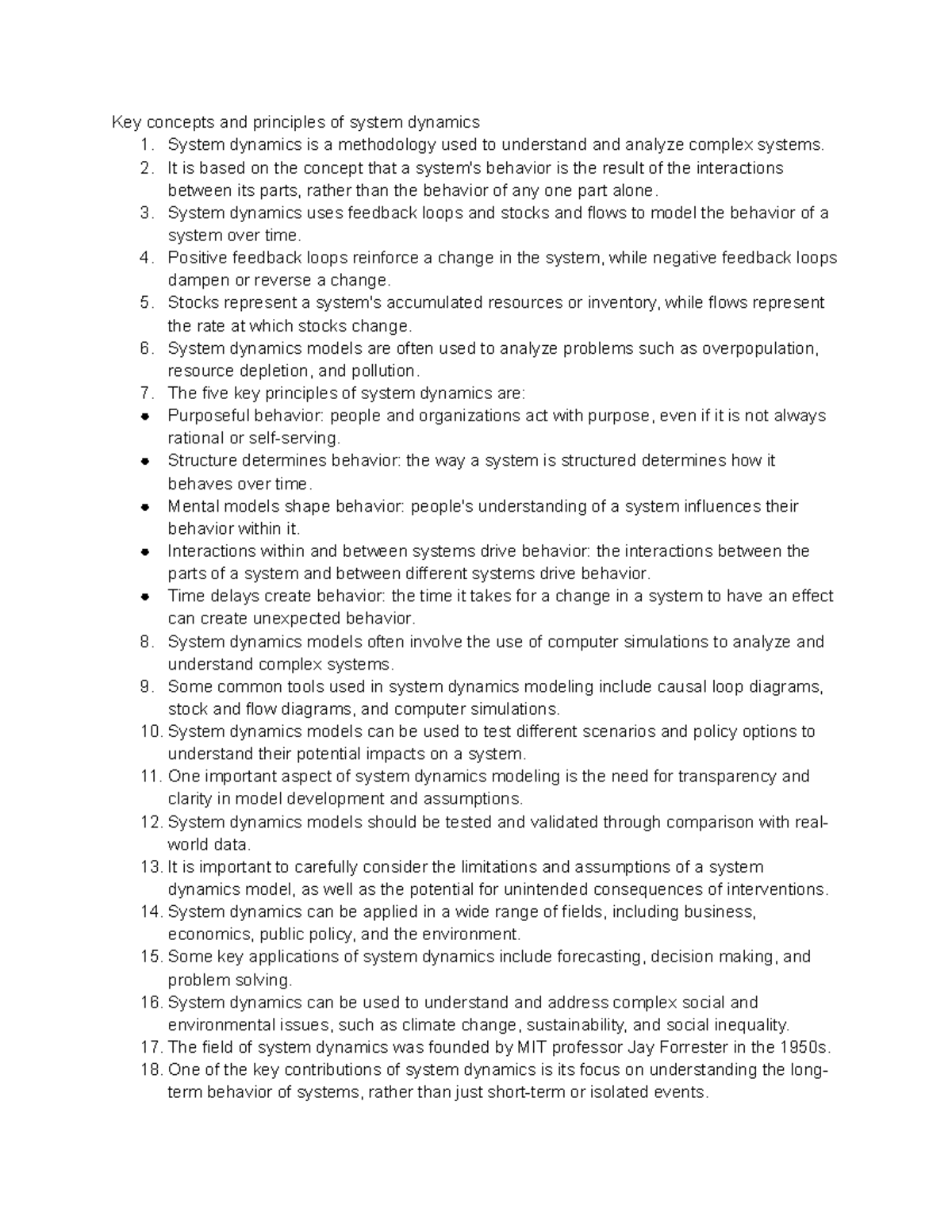 Key Concepts & Principles of System Dynamics (SYS 101) - Studocu