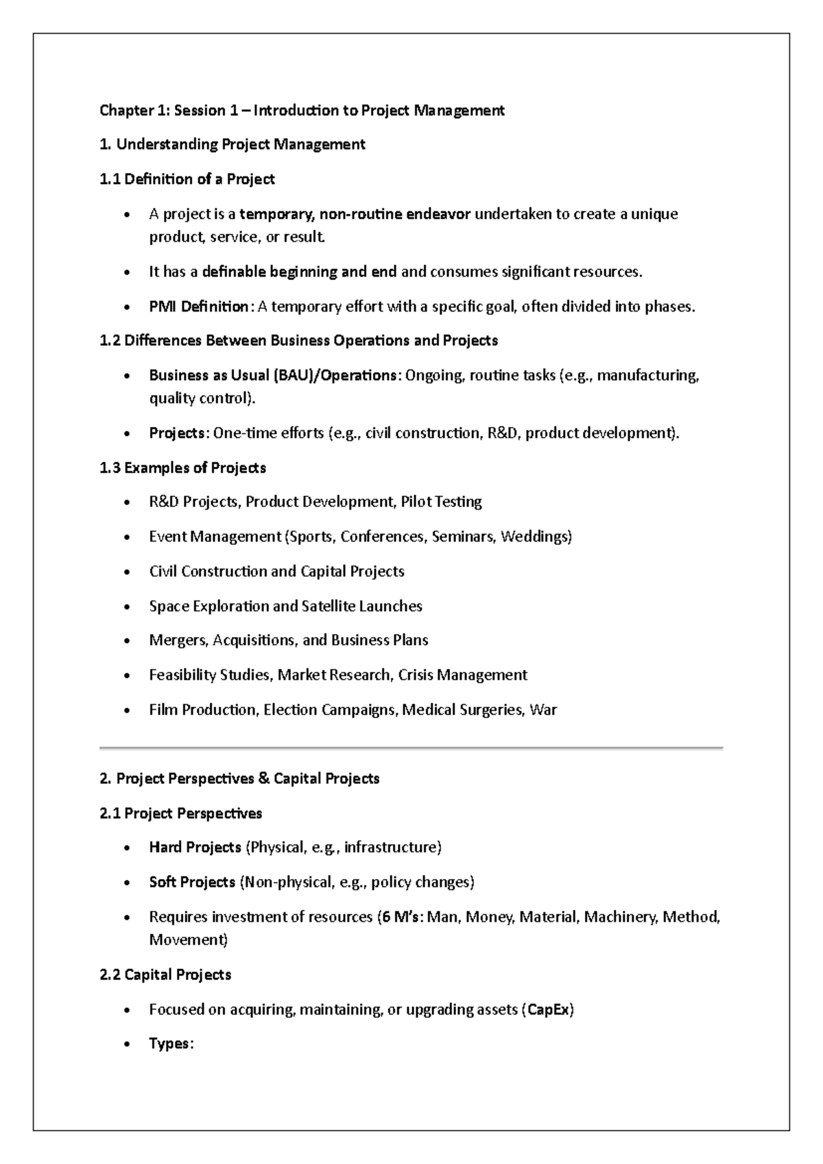 Chapter 1-6: Comprehensive Overview of Project Management Concepts ...