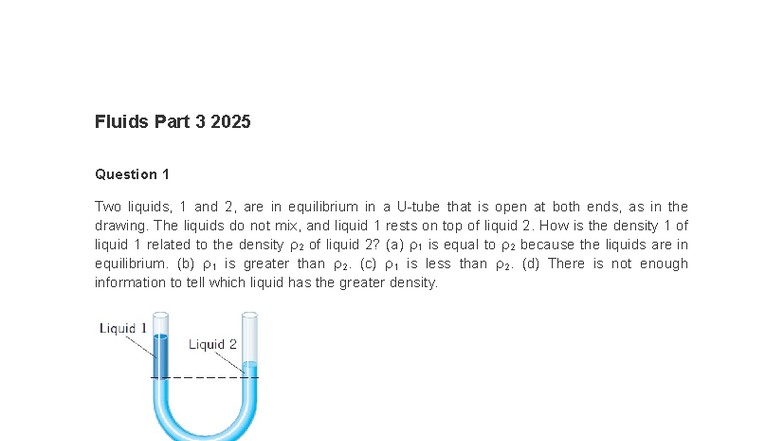 Fluids 2025 Part 3 - Worksheet Questions and Solutions - Studocu