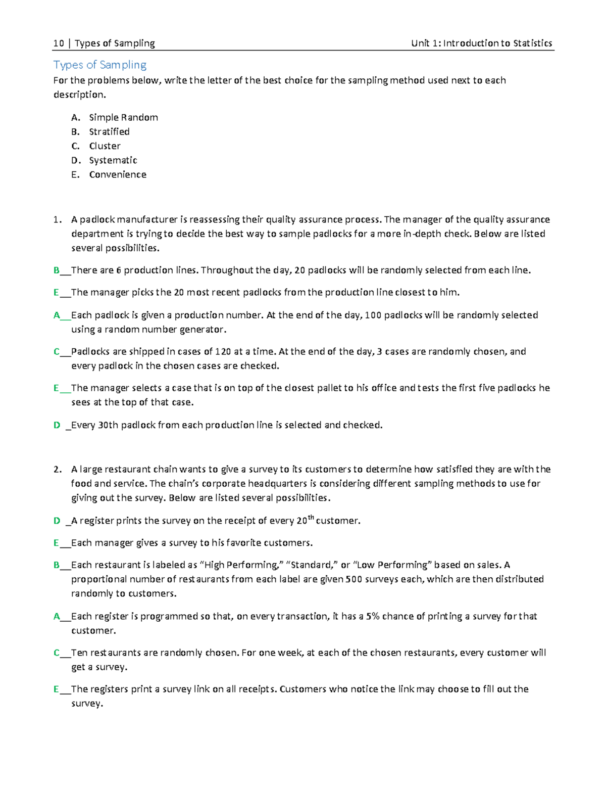 Types of Sampling Methods for Quality Assurance and Customer Surveys ...