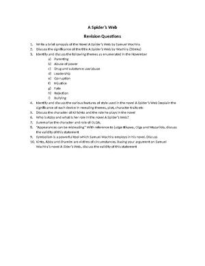 [Solved] chapter analysis of a spider web by samuel wachira pdf ...