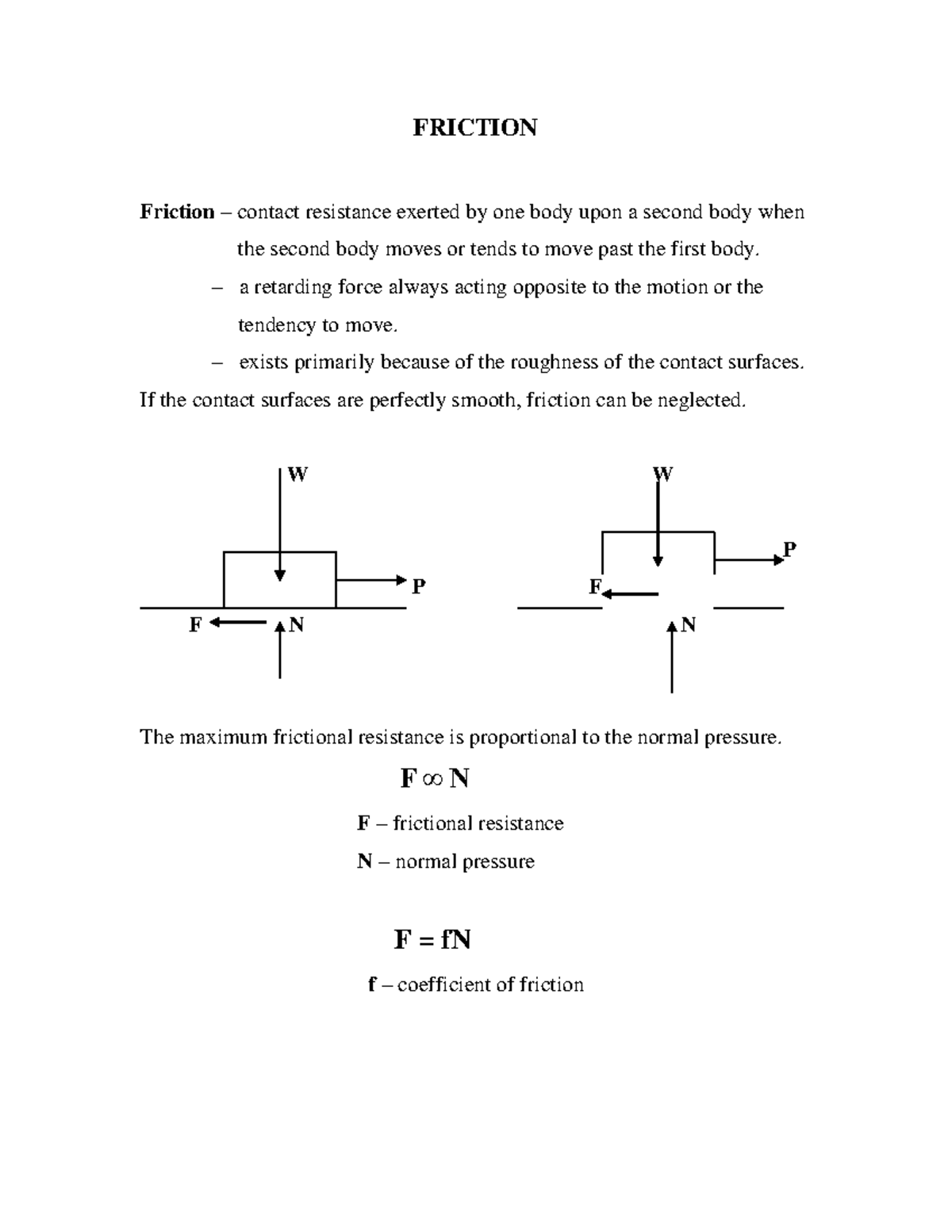 Friction in Engineering Mechanics: Essential Notes and Problems - Studocu