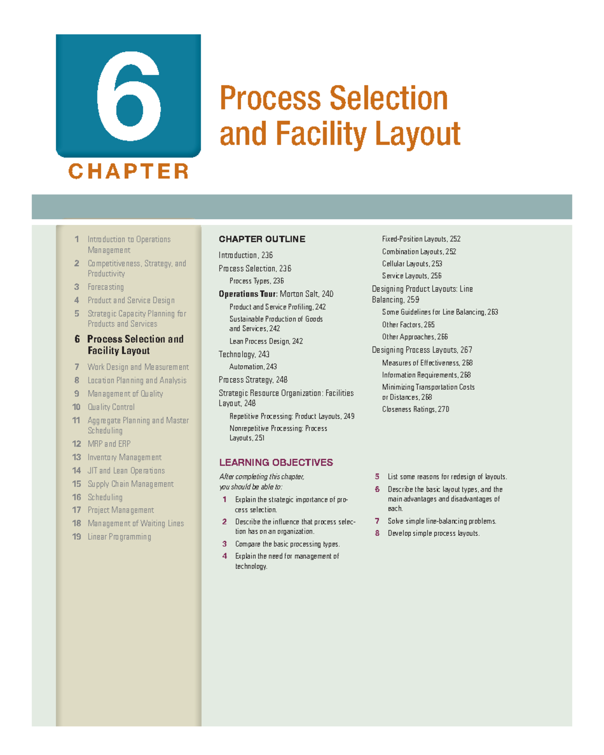 6 Process Selection and Facility Layout - C H A P T E R After ...