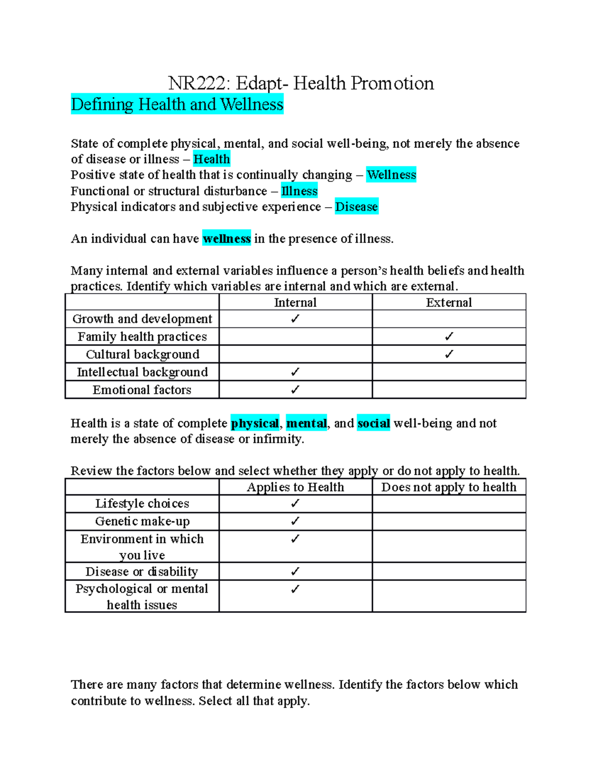 NR222 - Edapt: Comprehensive Overview of Health Promotion Concepts ...