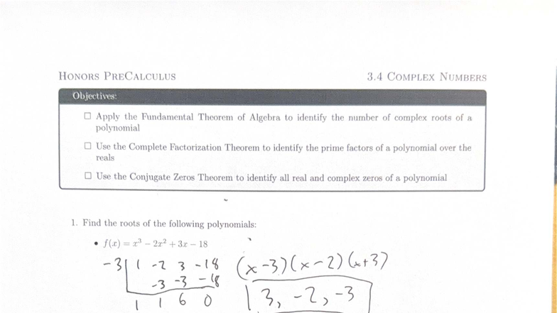 HONORS PRECALCULUS: 3.4 Complex Numbers & Roots Analysis - Studocu