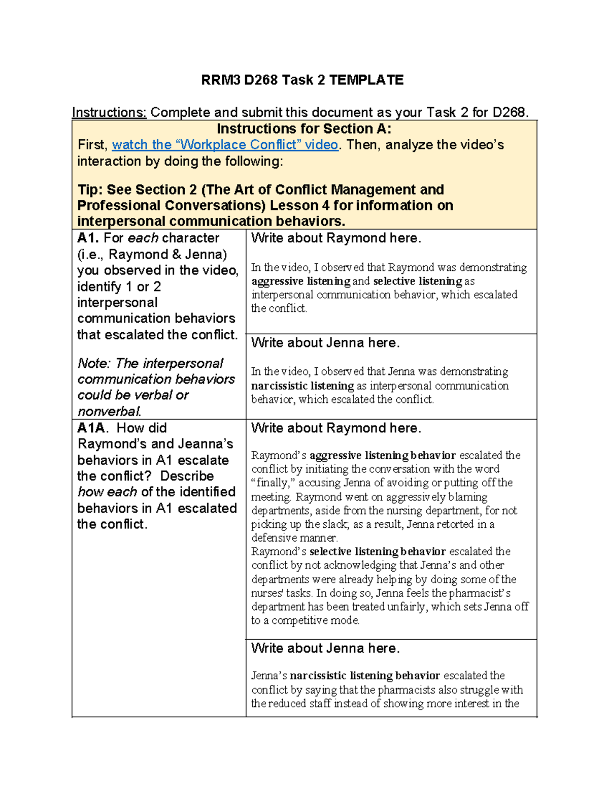 RRM3 D268 Task 2 Communication Strategies 2 - RRM3 D268 Task 2 TEMPLATE ...