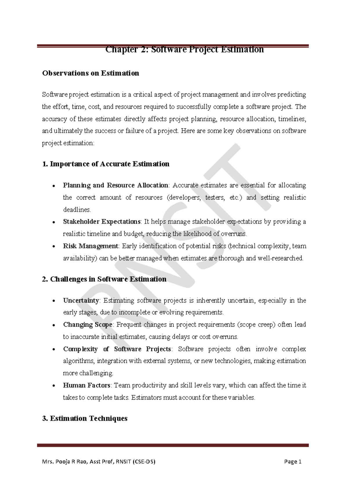 SEPM Module 5: Chapter 2 - Insights on Software Project Estimation ...