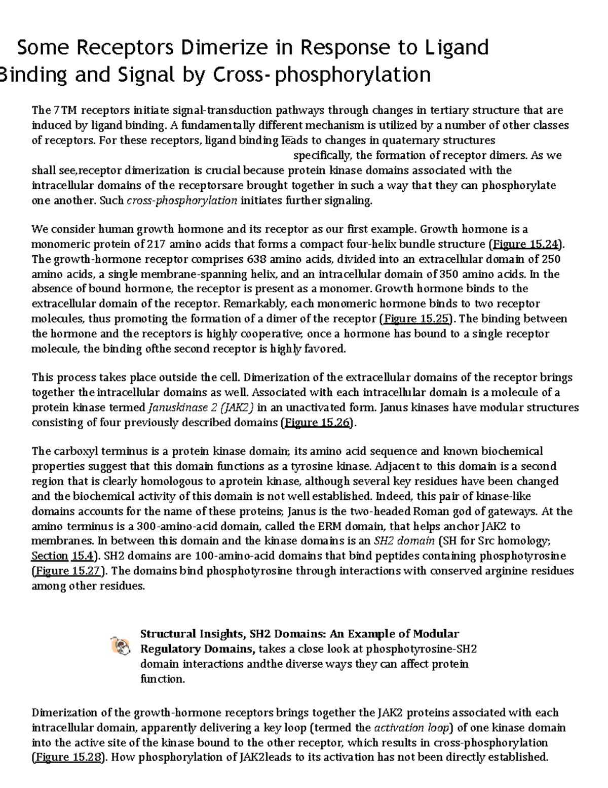 Some Receptors Dimerize in Response to Ligand Binding and Signal by ...