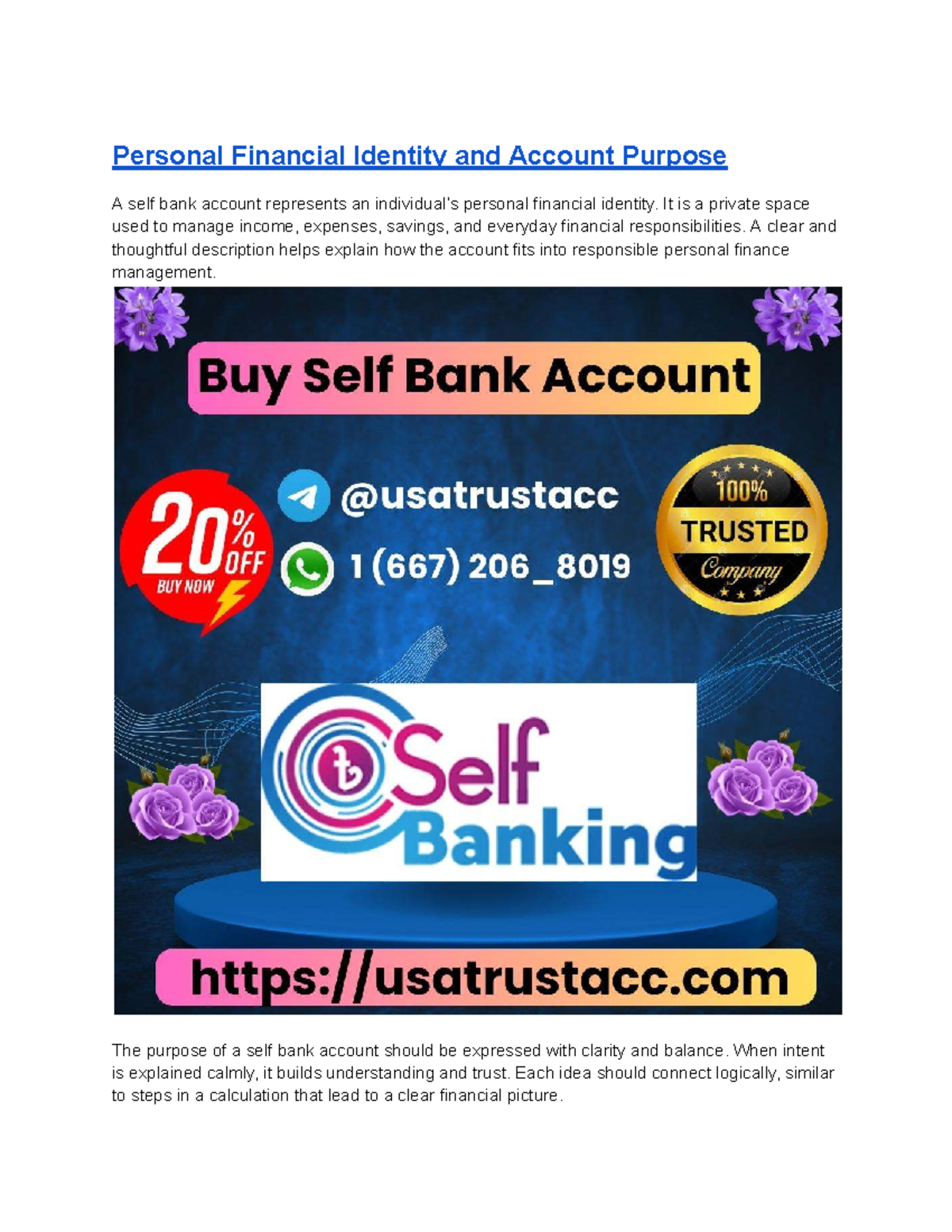 Secure and Simple Methods for Purchasing a Self Bank Account - Studocu