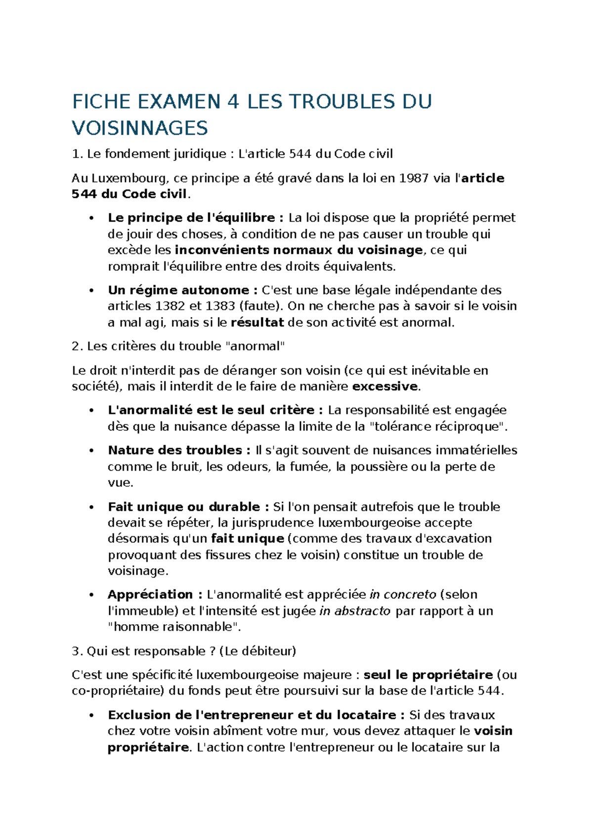 FICHE EXAMEN 4 : LES TROUBLES DU VOISINAGE AU LUXEMBOURG - Studocu