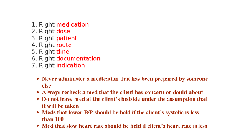 Medication Administration Guidelines & Injection Techniques (NUR 101 ...