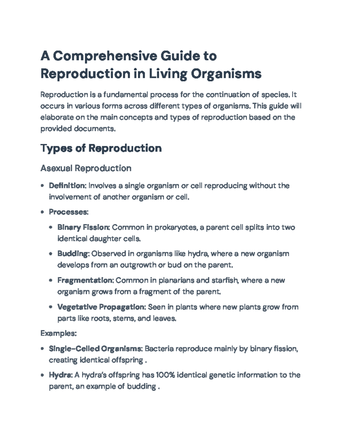 Reproduction in Living Organisms: A Detailed Overview of Types ...