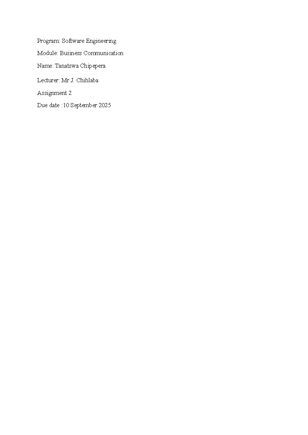 Business Communication Assignment 2: Barriers & Solutions in SE - Studocu