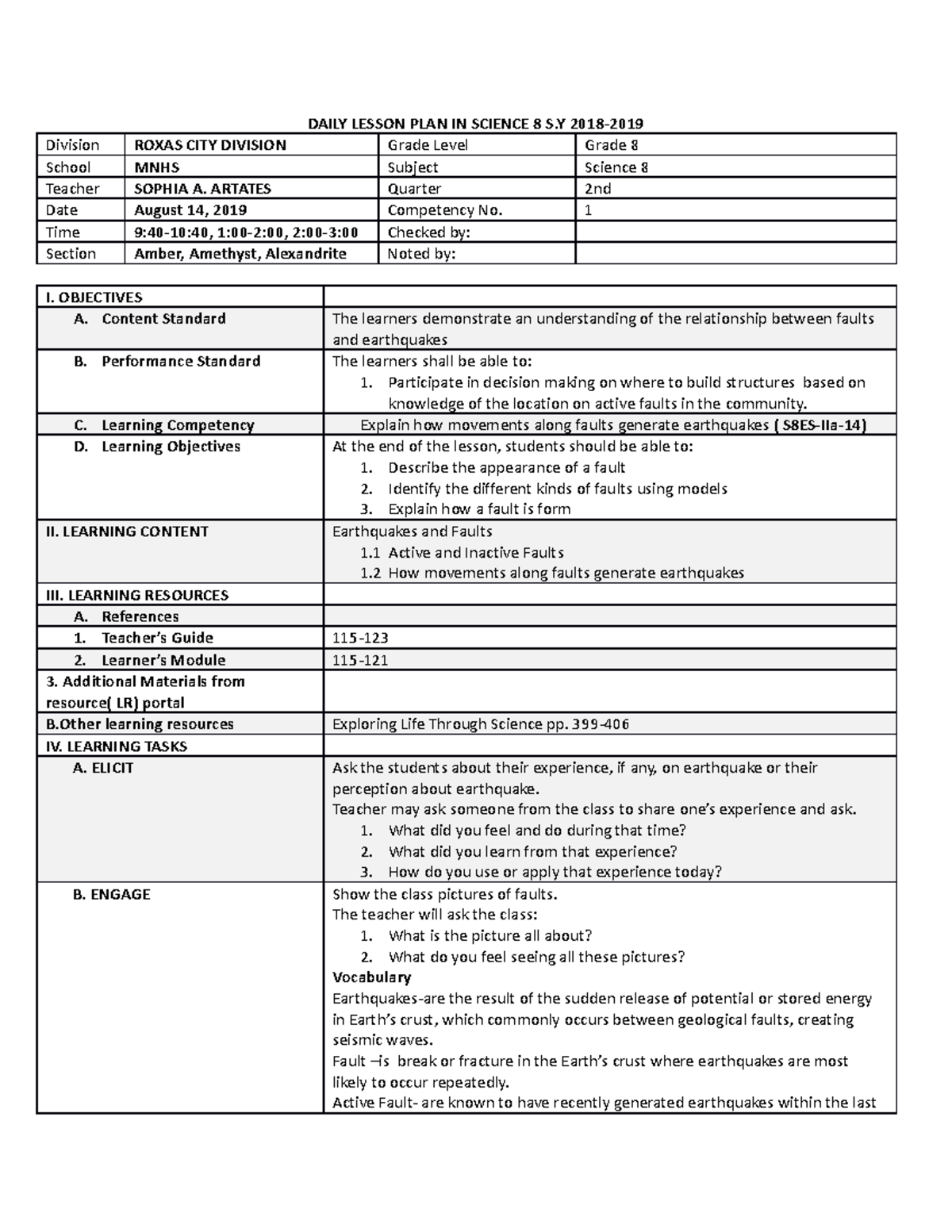 427920645 Science 8 DLL 2nd Quarter - DAILY LESSON PLAN IN SCIENCE 8 S ...