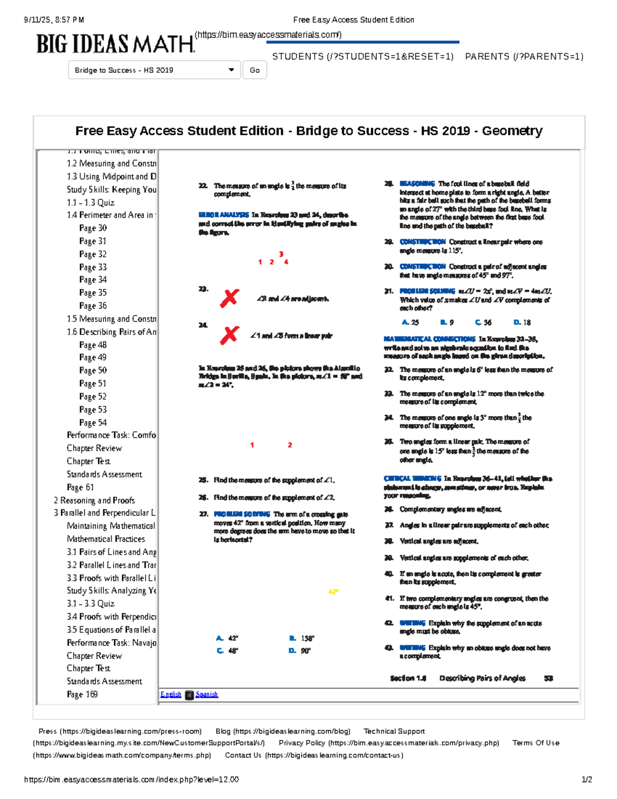 Geometry 1.1-1.6 Quiz Notes for HS Bridge to Success 2019 - Studocu