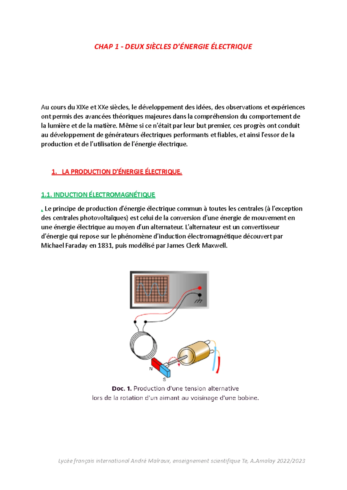 Ch 5 Deux Siécles D énergie électrique Corrigé Ch5 Deux Siècles D