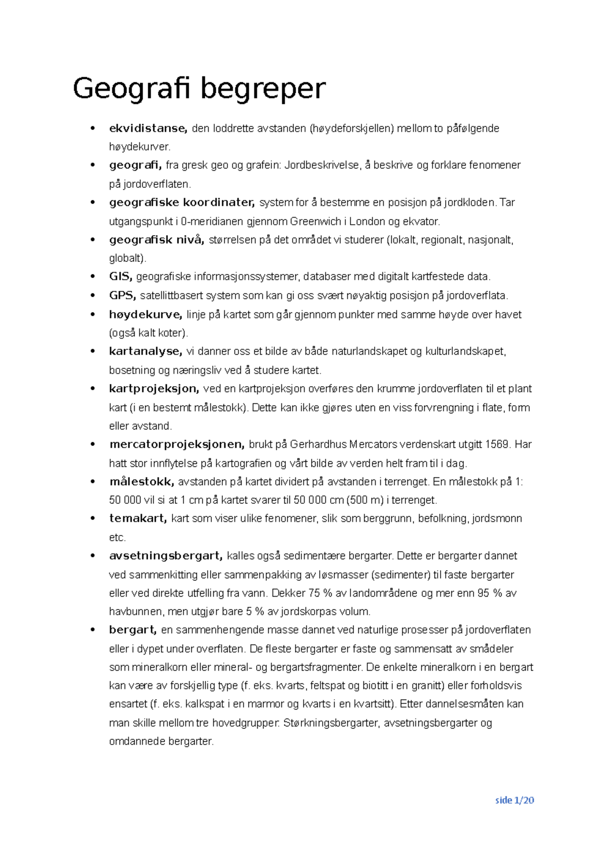 Geografi begreper - Geografi begreper ekvidistanse, den loddrette ...