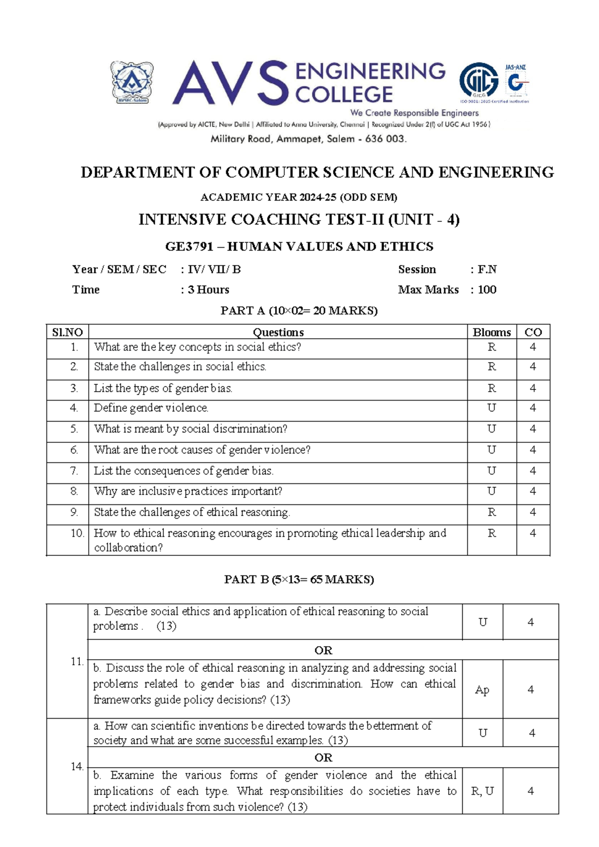 HVE - ICT Question BANK UNIT 4 - DEPARTMENT OF COMPUTER SCIENCE AND ...
