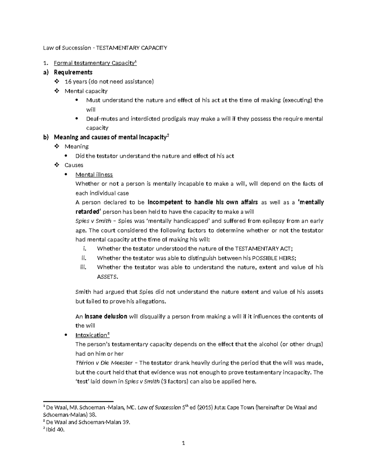 Law of Succession: Understanding Testamentary Capacity and Its ...