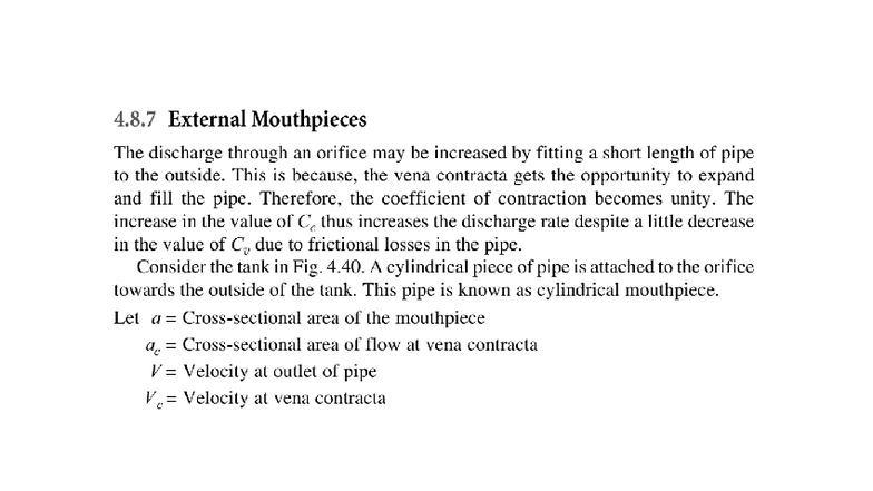 ECE 2212 Lecture Notes: External Mouthpieces and Flow Dynamics - Studocu