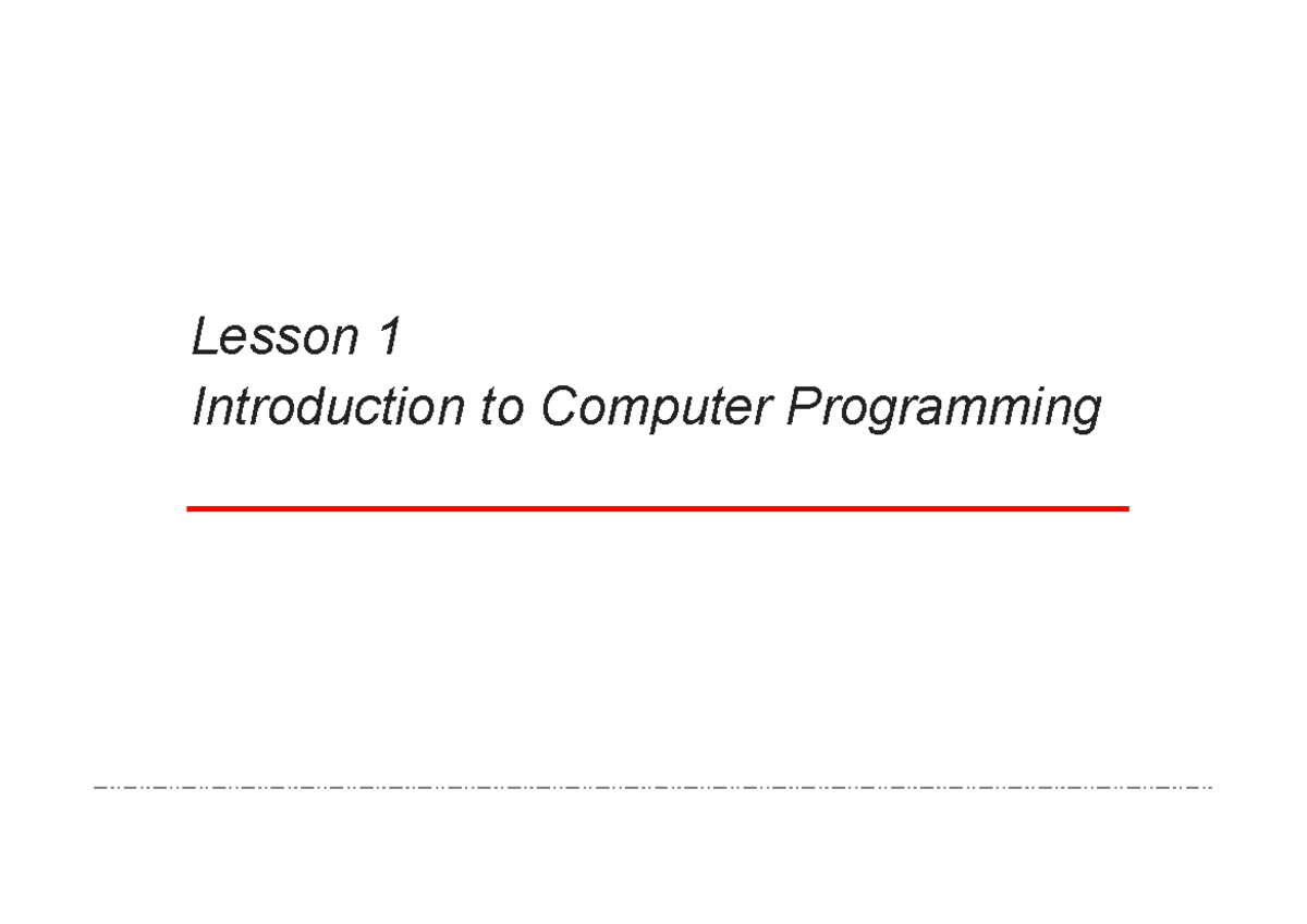 COMP 2011 Cpp Lecture Notes: Intro to Programming Concepts - Studocu