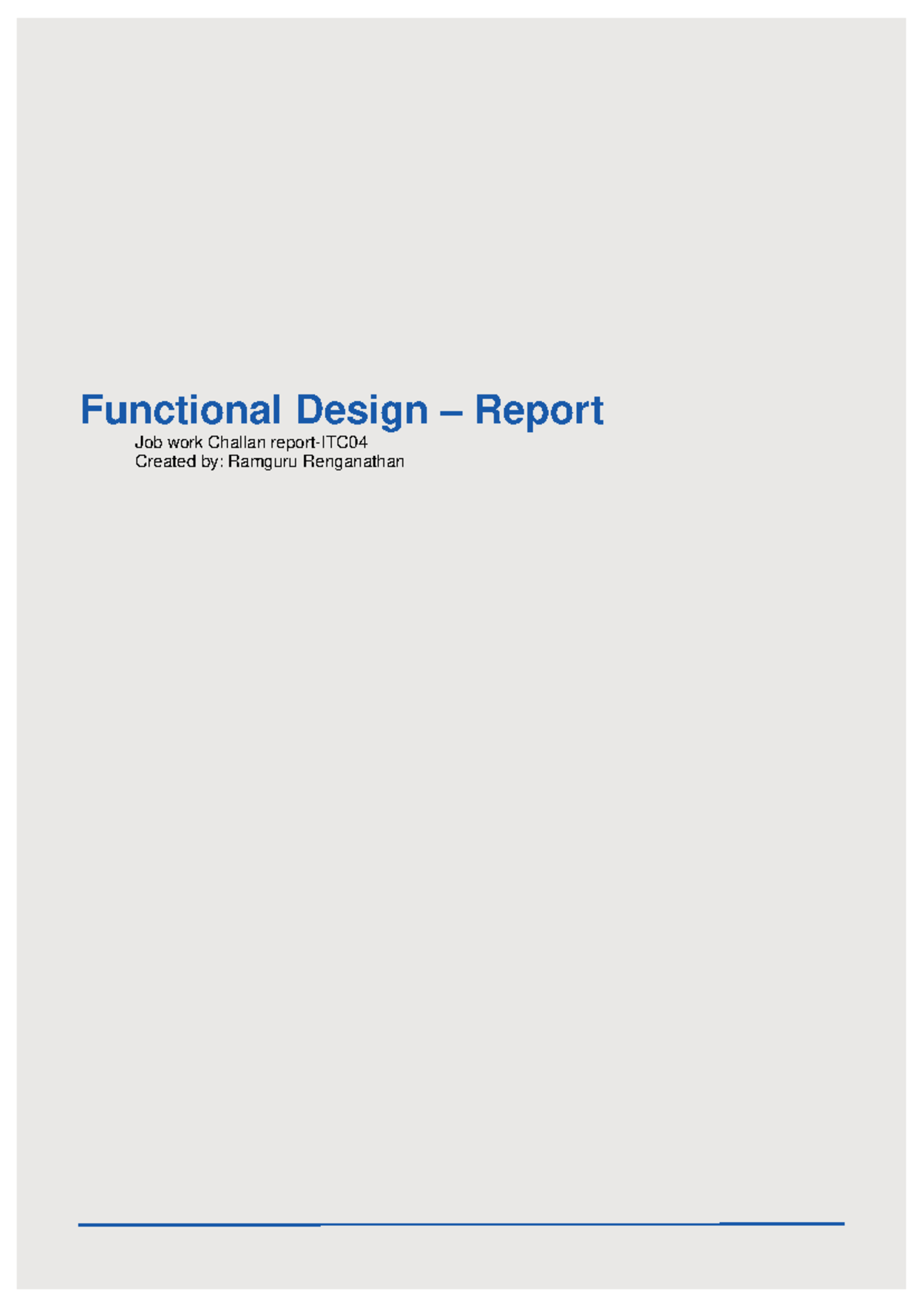 ITC04- Job Work Challan Report Functional Design Document - Studocu