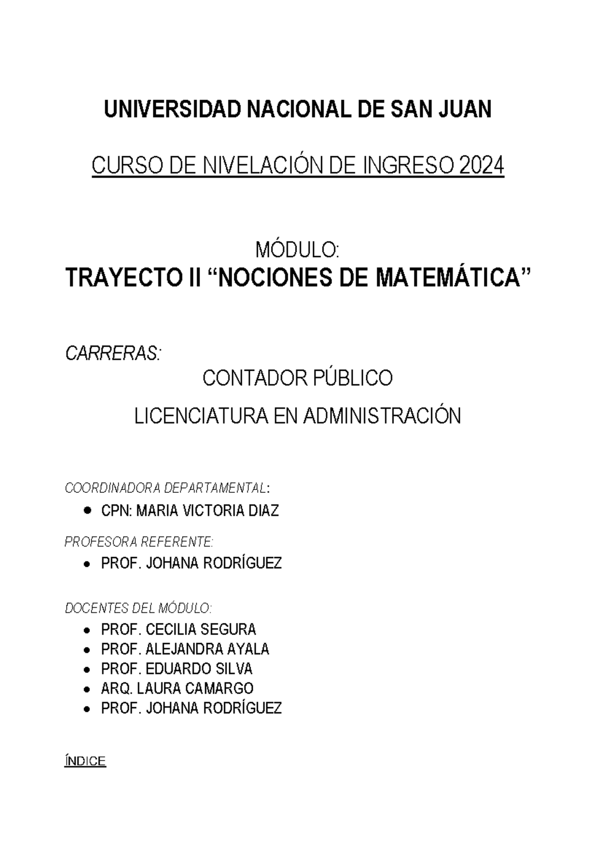 Cuadernillo Matemática 2024-1 - UNIVERSIDAD NACIONAL DE SAN JUAN CURSO ...