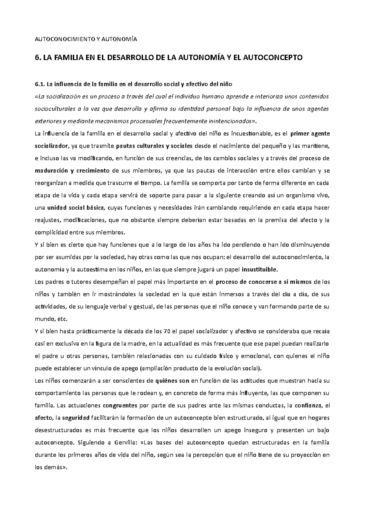 AUTOCONOCIMIENTO Y AUTONOMÍA: La Influencia Familiar en el Desarrollo ...