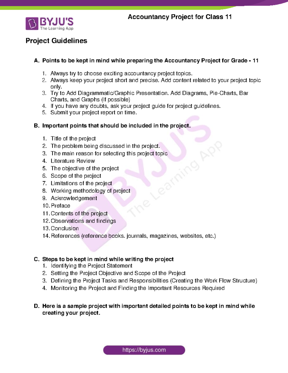 Class 11 Accountancy Project: Comprehensive Problem Guidelines - Studocu