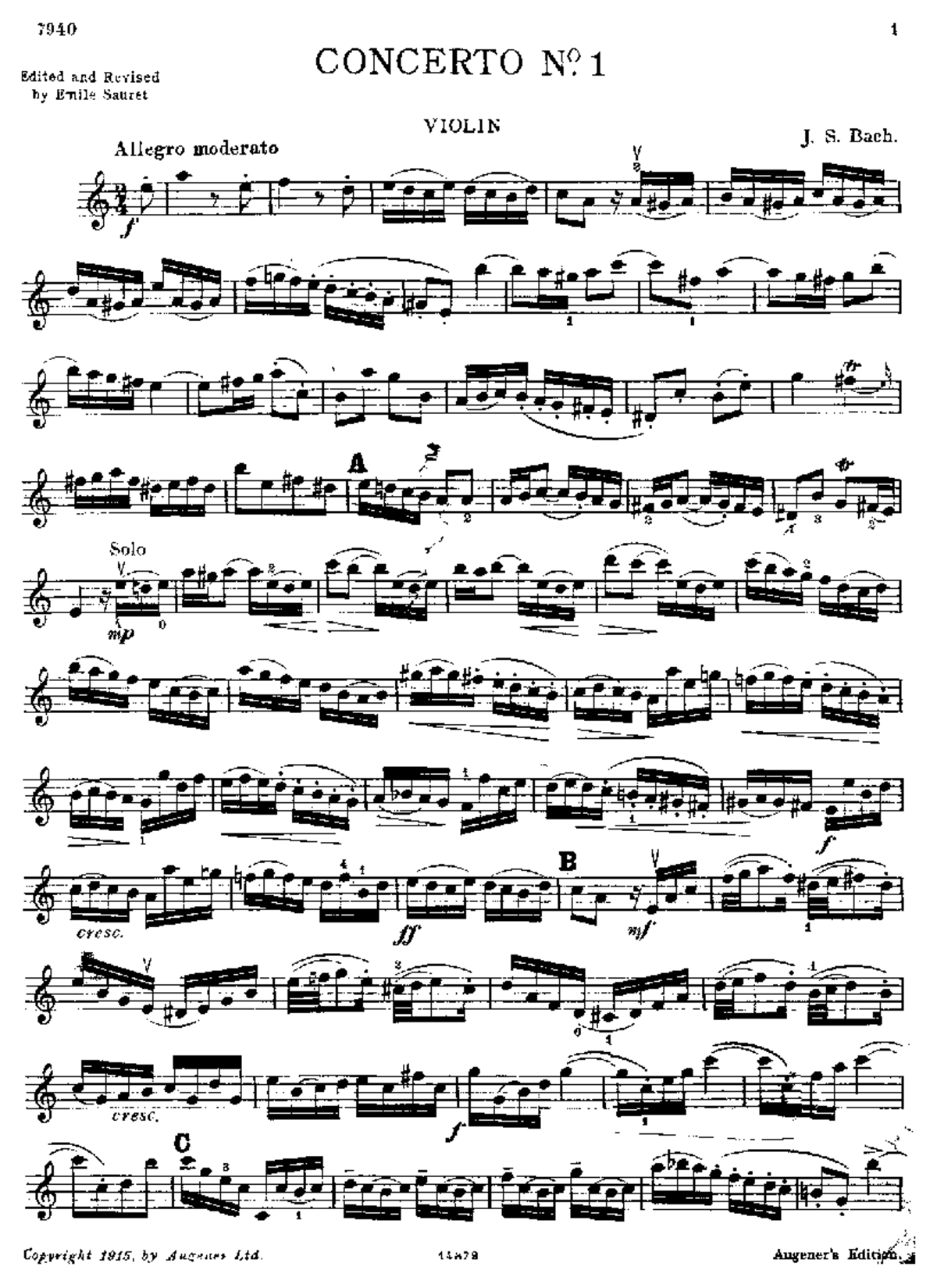 7940 1 Bach Violin Concerto BWV 1041 - Violin 2 Edition - Studocu