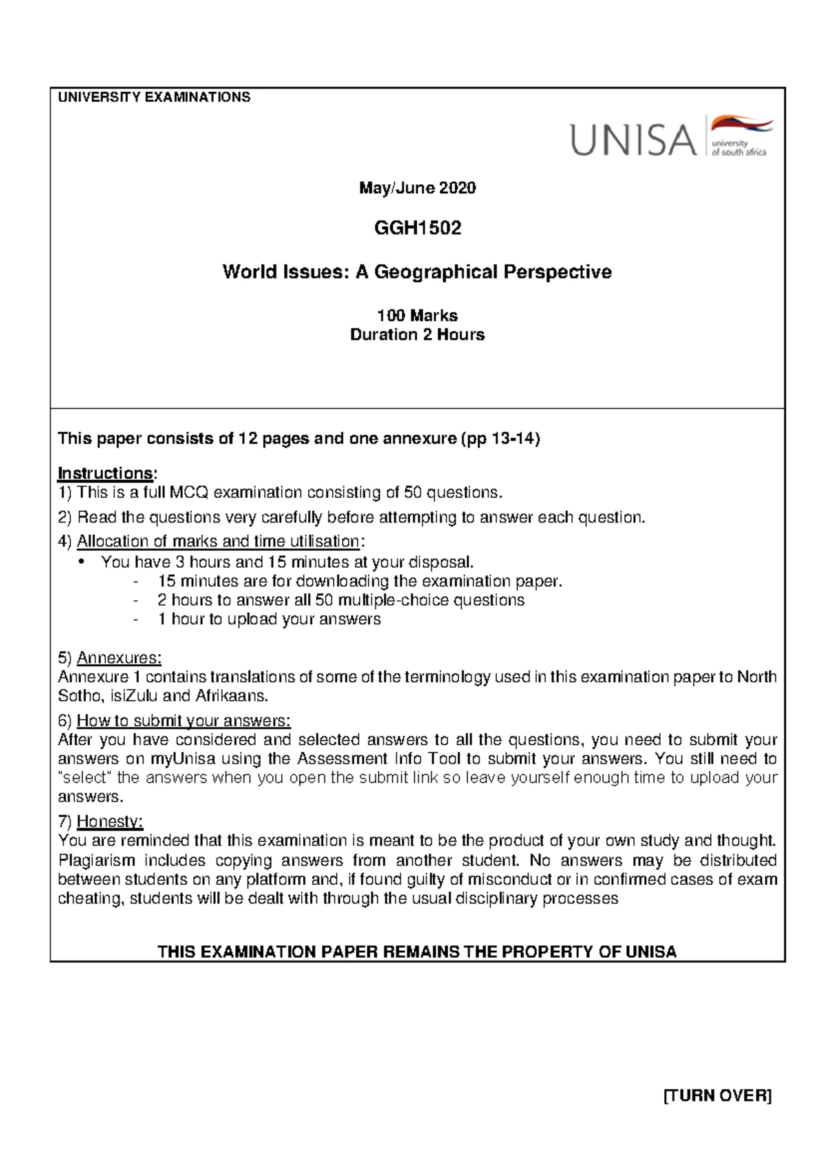 GGH1502 TL 202 2022 2 - tutorial letter from the lecturer - GGH1502/202 ...