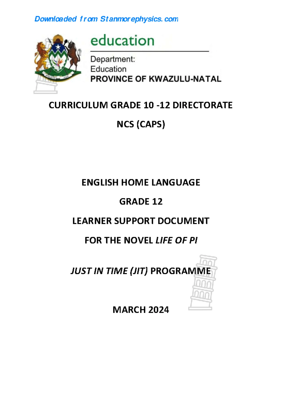 Grade 12 English FAL P2 Mid-Year Exam June 2024 - Question Paper - Studocu