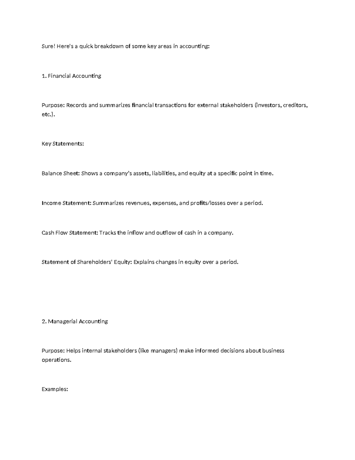 Accounting Overview: Key Areas and Concepts Explained - Studocu