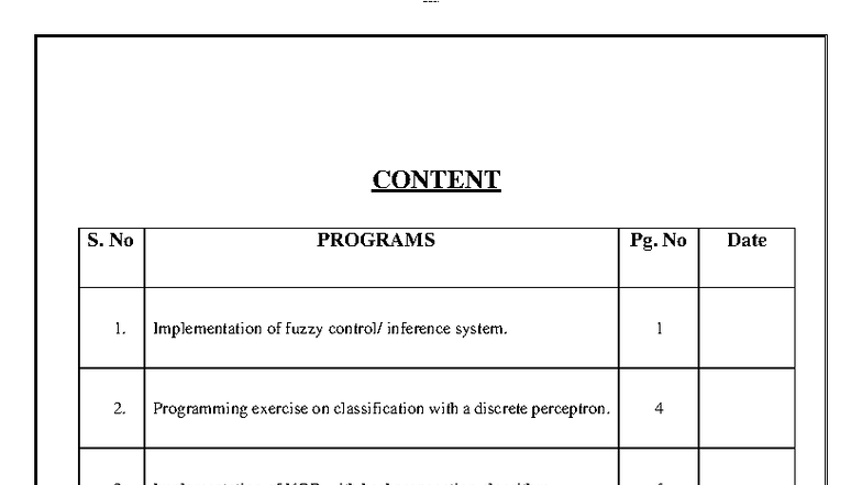 Soft Computing Lab Manual: Exercises on Fuzzy Systems & Genetic ...