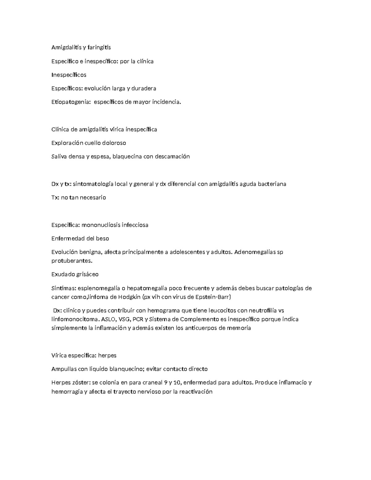 Amigdalitis y faringitis - Amigdalitis y faringitis Especifico e ...