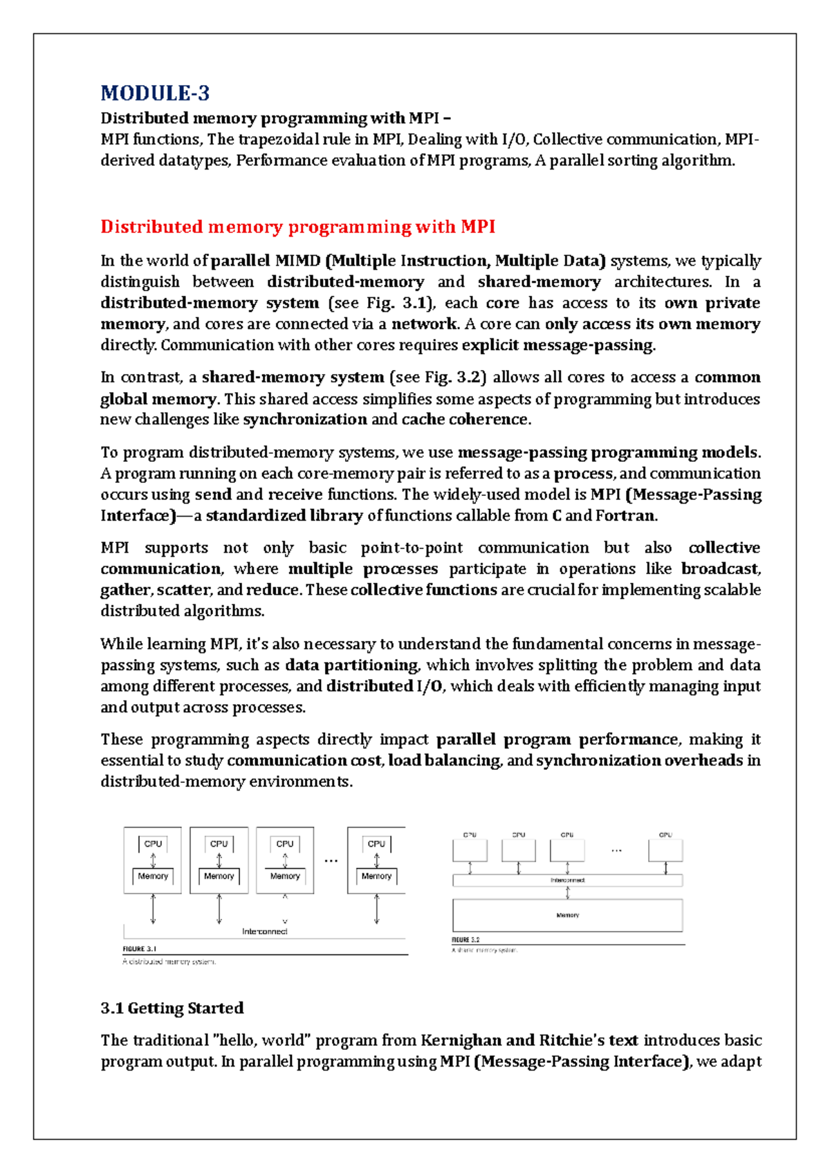 Distributed Memory Programming with MPI: Concepts & Techniques - Studocu