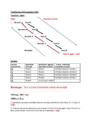 TD2 ASD2 2024 L1 S2 - Module - ASD2-2023/ Fiche TD2: la récursivité Note : Pour chaque exercice ...