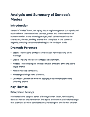 Seneca's "Medea" (Lit 201): Betrayal, Revenge, and Justice Analysis ...