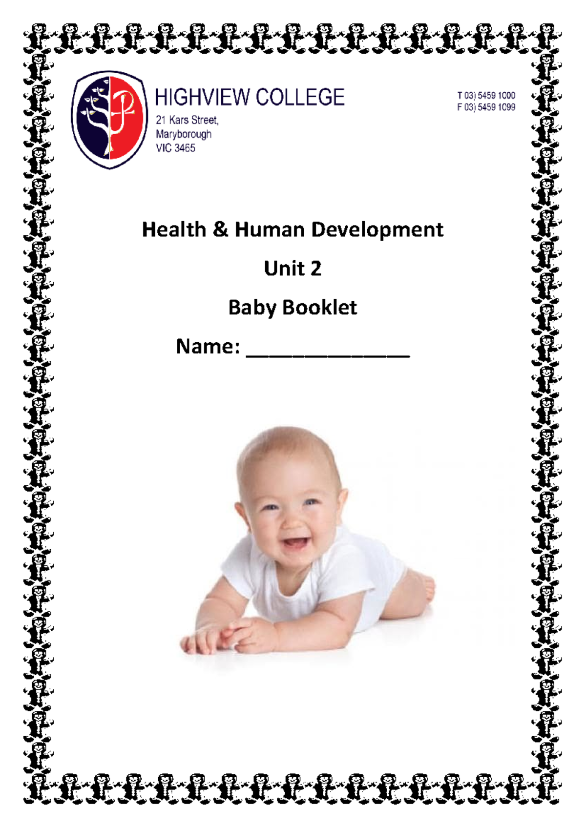 Baby Booklet - Health & Human Development Unit 2 Baby Booklet Name ...