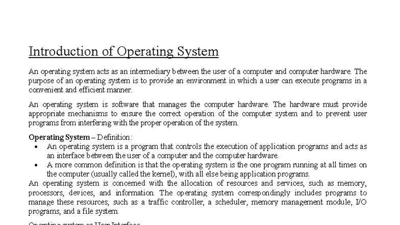 Operating Systems (OS) Introduction - Key Concepts & Generations Notes ...